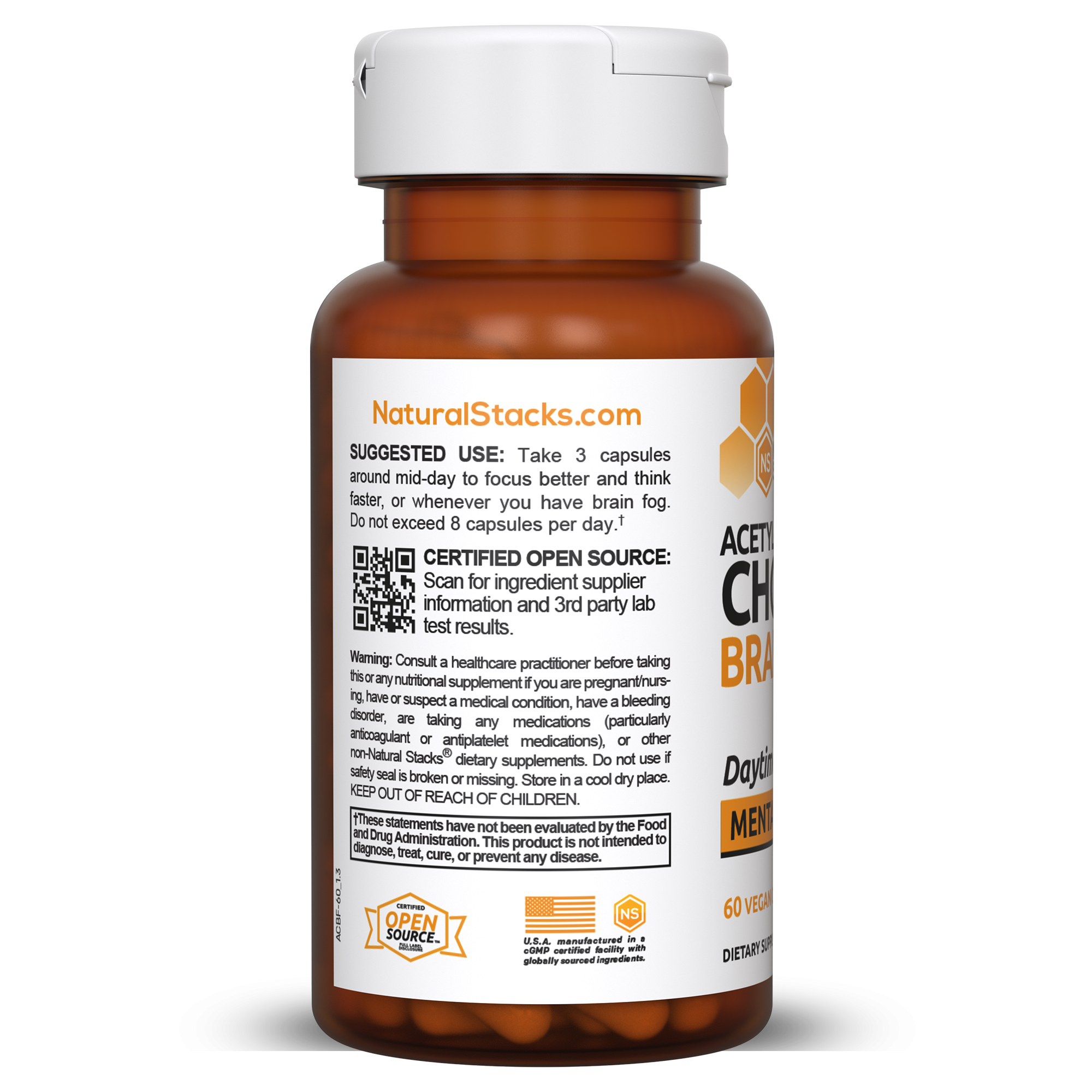 Acetylcholine Supplement - For Improved Mental Function - 60 ct.